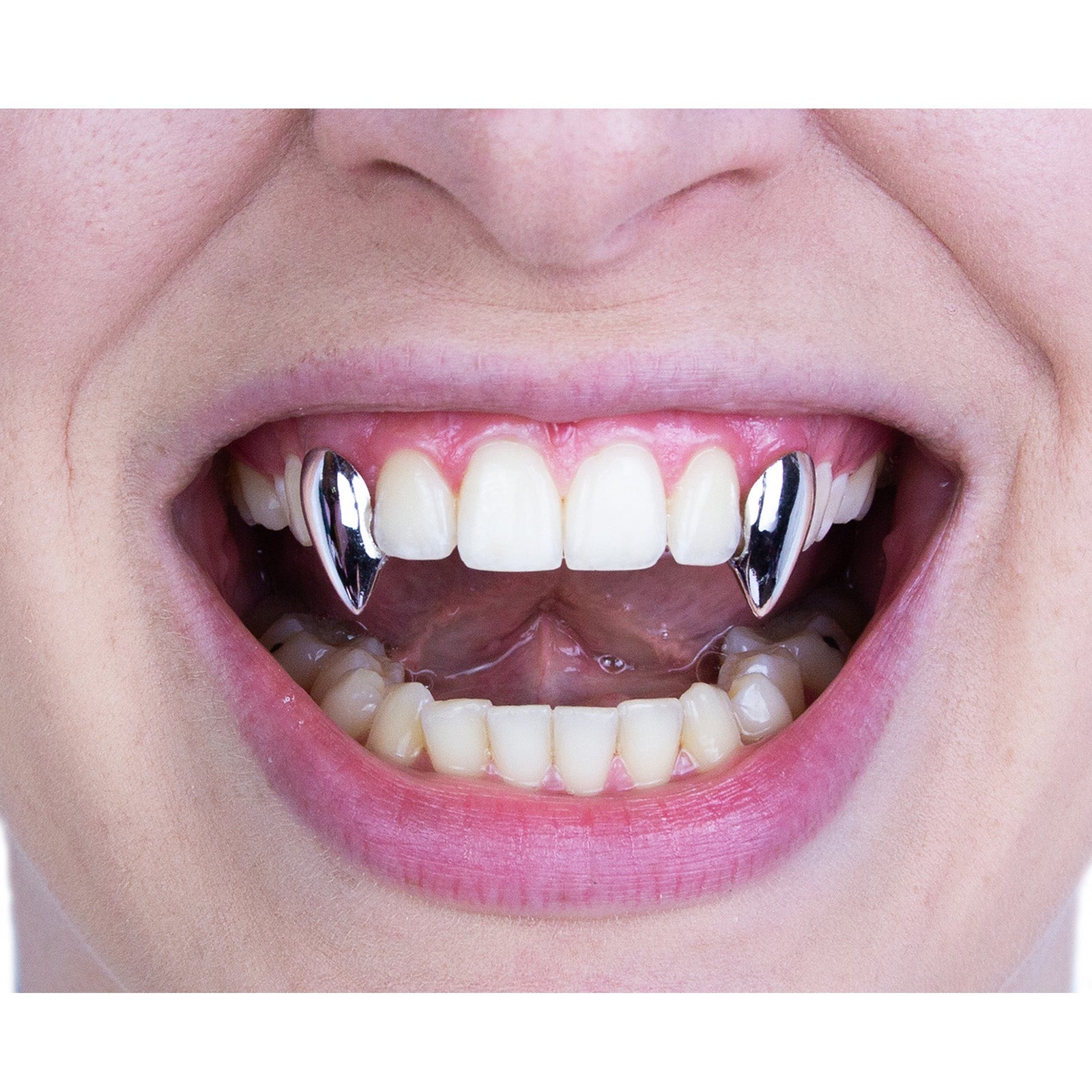 Chrome Vampire Fangs | Sleek, Modern Edge for a Bold Gothic Look ...