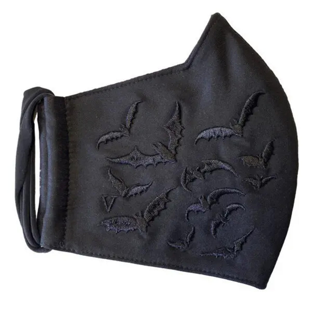 Embroidered Black Bats Mask – Vampfangs