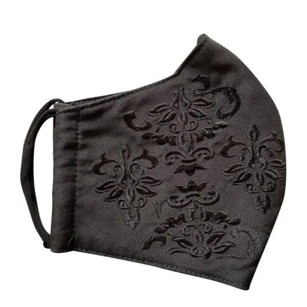 Embroidered Black Brocade Mask – Vampfangs